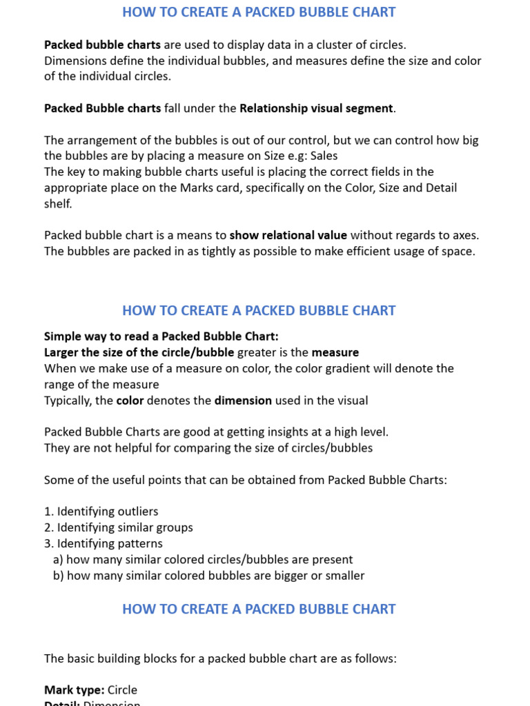 How To Create A Packed Bubble Chart | PDF | Chart | Mean