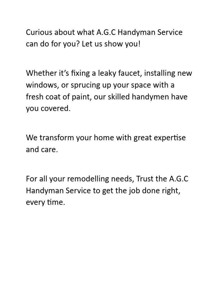 Handyman Service Script | PDF