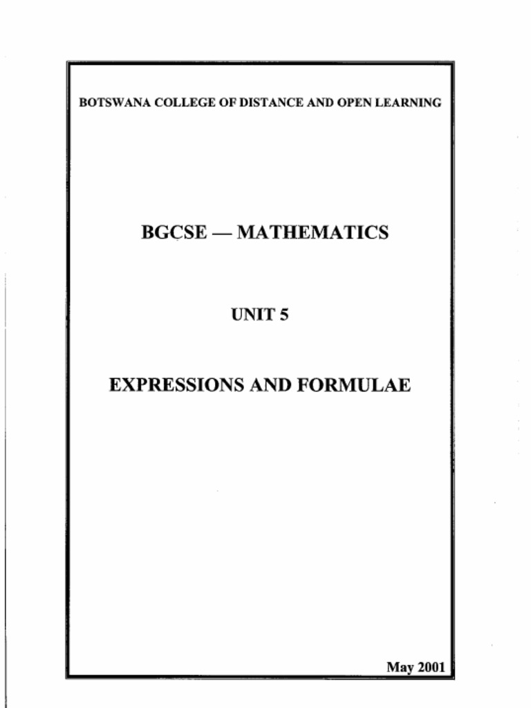 Maths Unit 5 Main | PDF