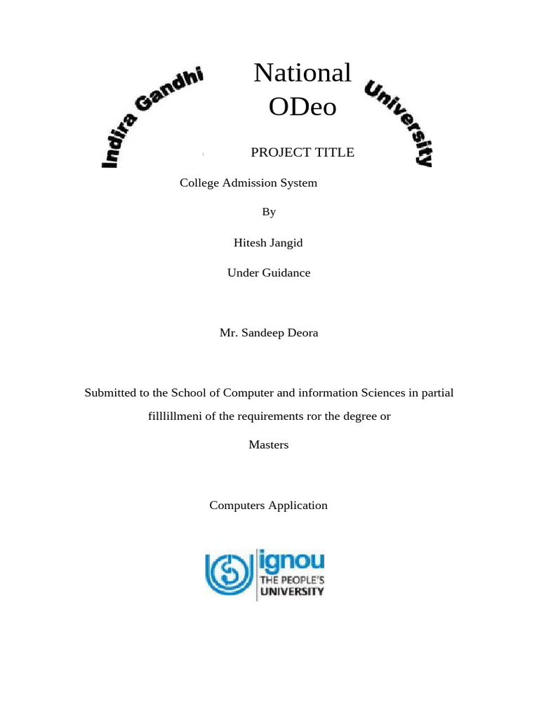 Ignou Mca Mini Project Report 83734067 | PDF | Databases | Software Testing