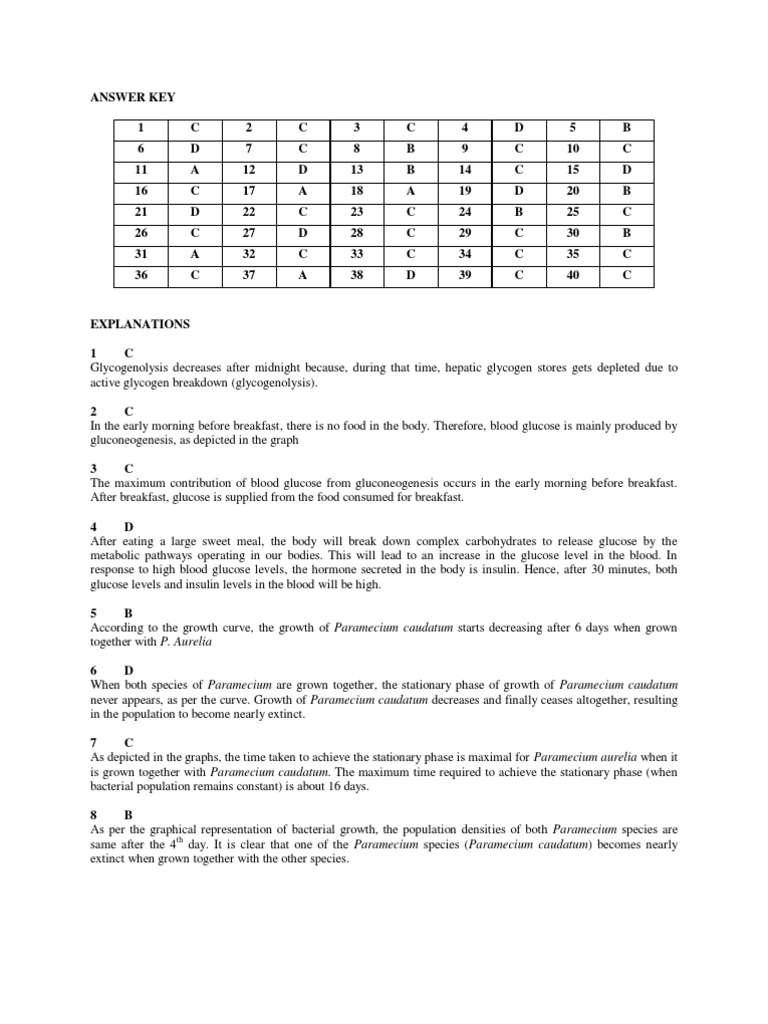 GAMSAT Free Downloads - Biology - Answer Keys and Explanations | PDF ...