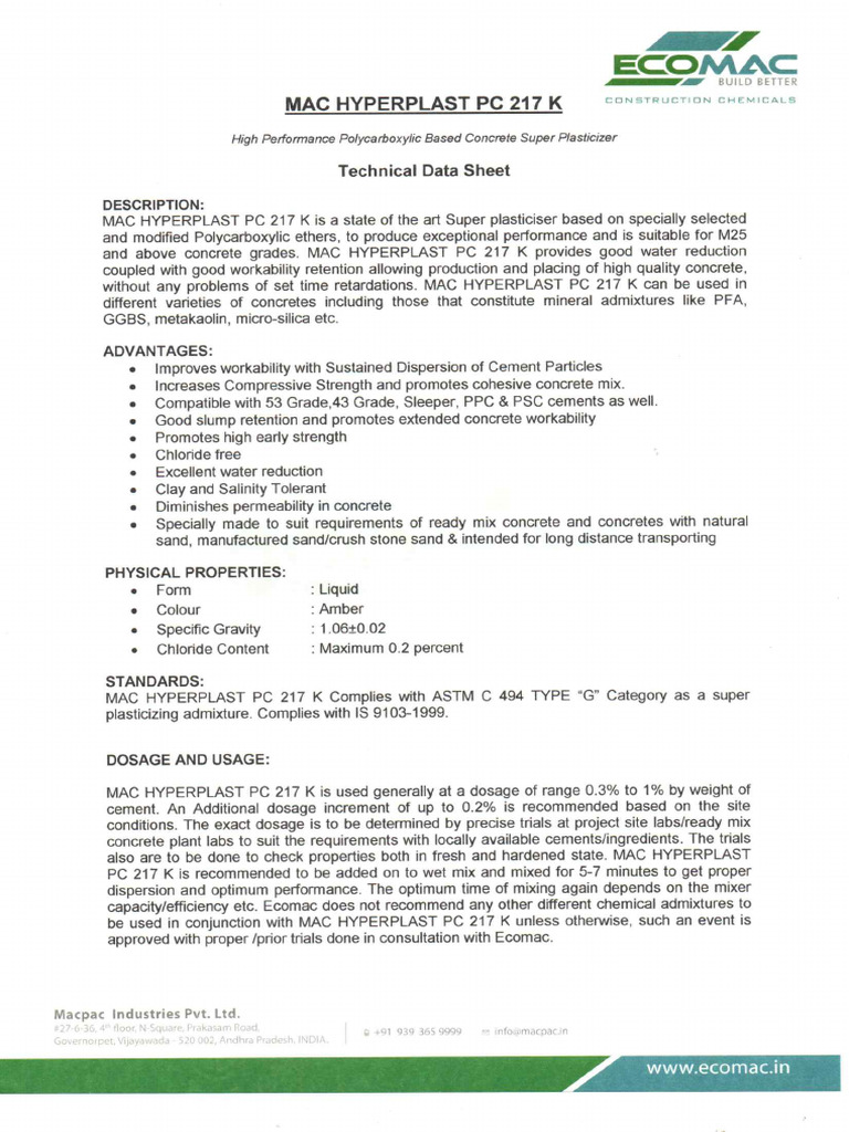 MTC TDS Mac Hyperplast PC 217 K Meil Tadipatri | PDF