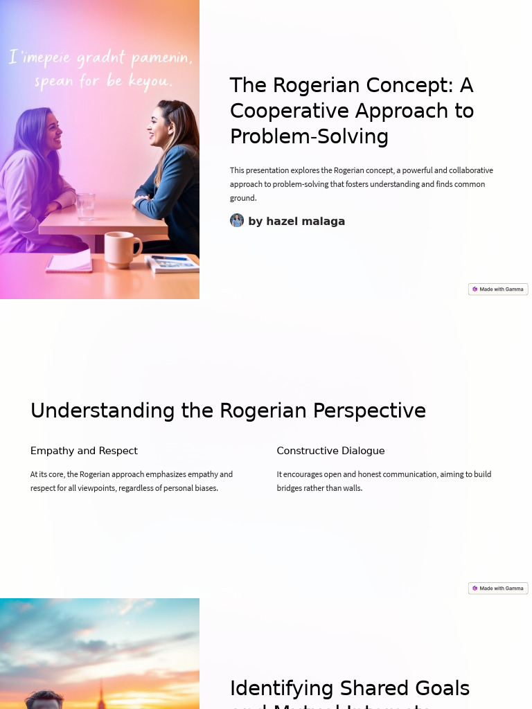 The Rogerian Concept a Cooperative Approach to Problem Solving | PDF | Negotiation | Conflict ...