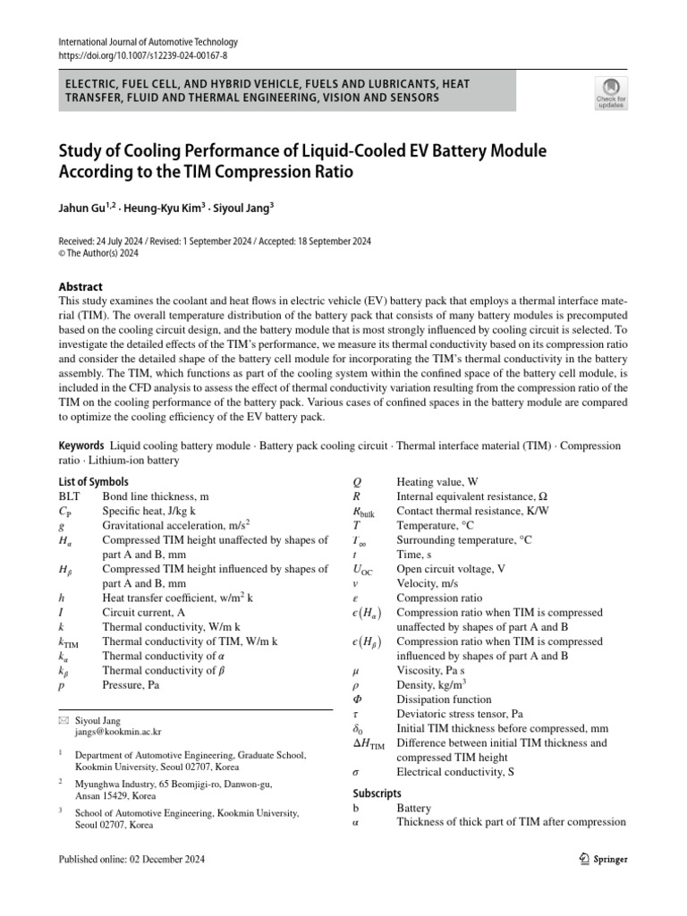 Cooling Performance of EV Battery Modules | PDF | Electric Vehicle ...