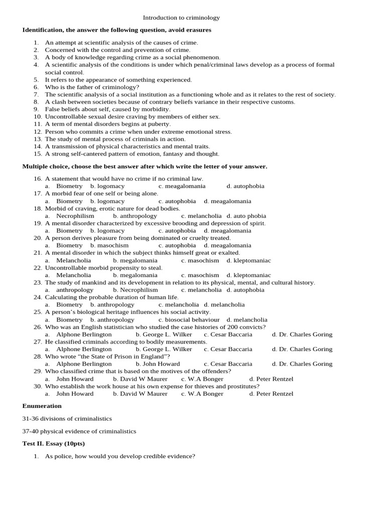 introduction of criminology | PDF | Crimes | Crime & Violence