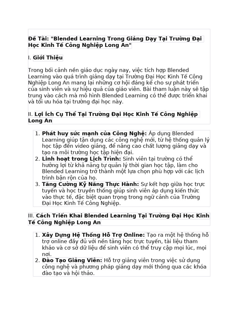 Bài Tham Luan Blended Learning | PDF