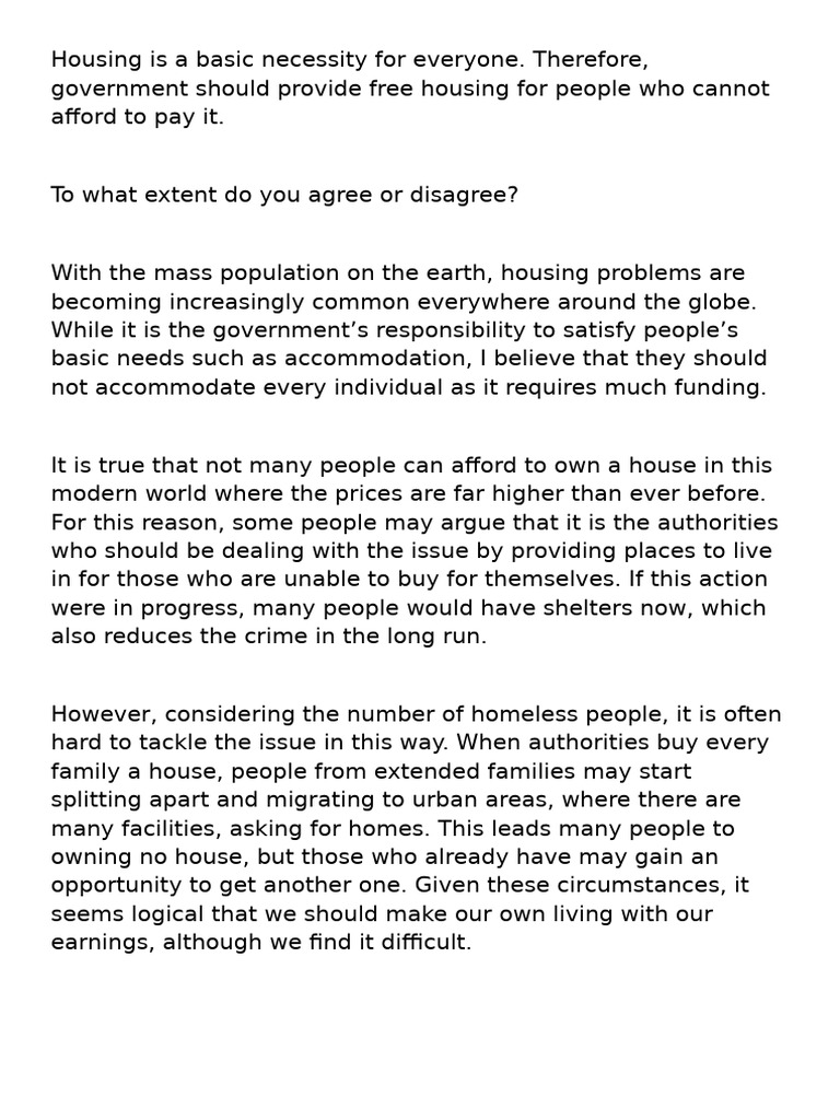 Housing Writing task 2 | PDF