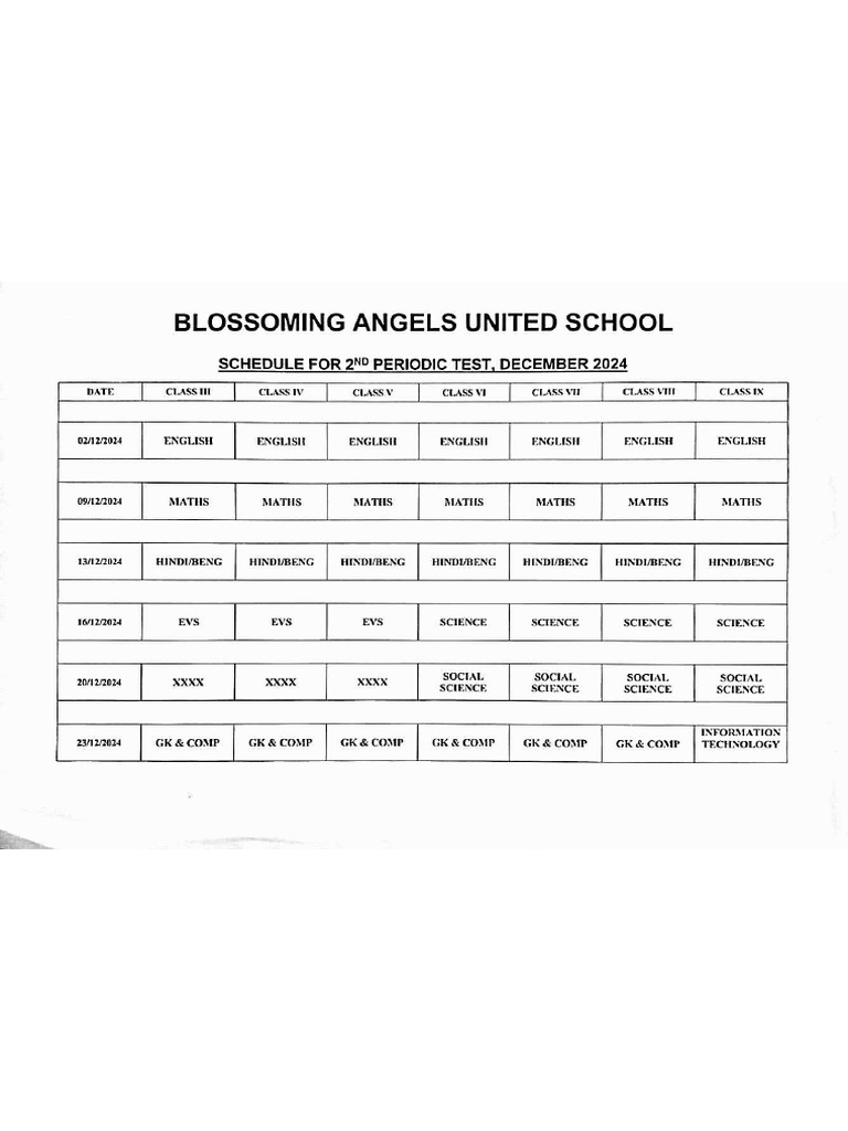 Periodic Test-2 Examination Routine - 1 | PDF
