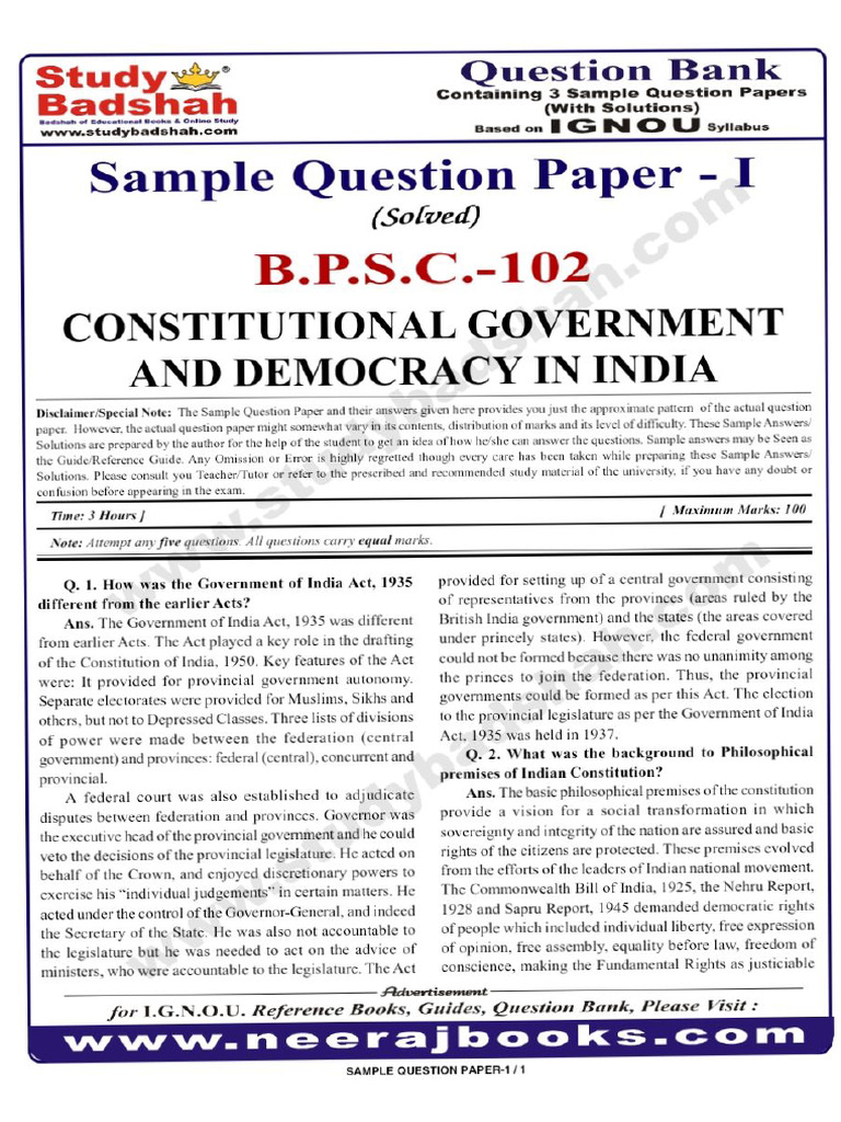 BPSC-102-EM-guess Paper | PDF