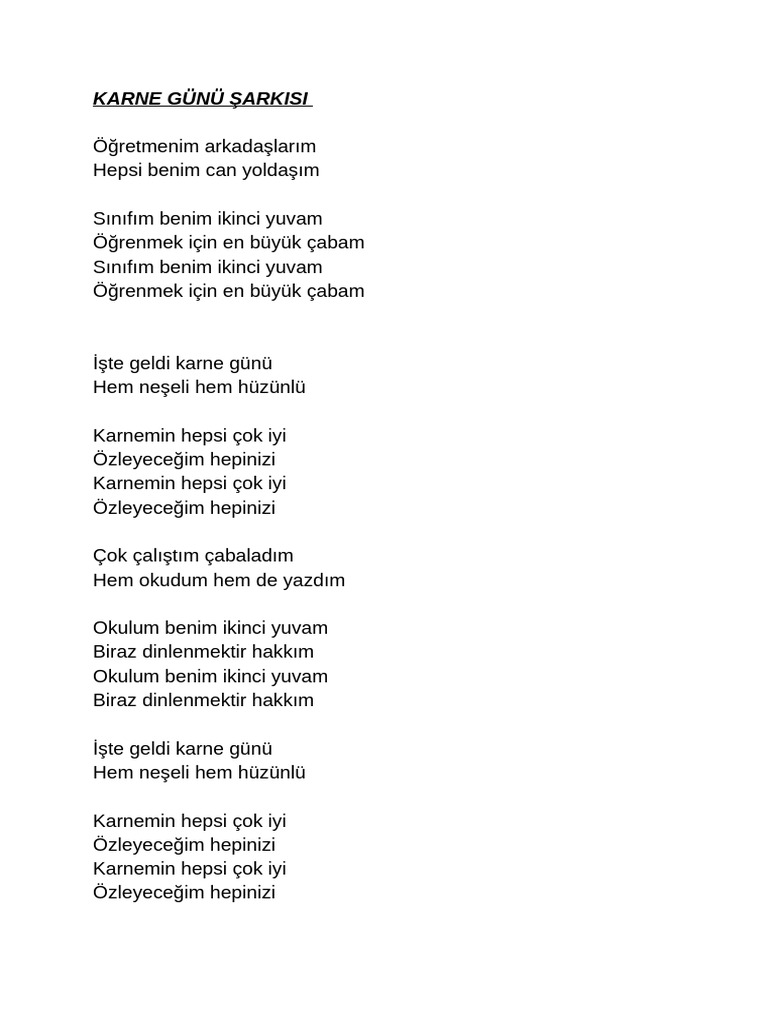 Karne Gunu Sarkisi | PDF