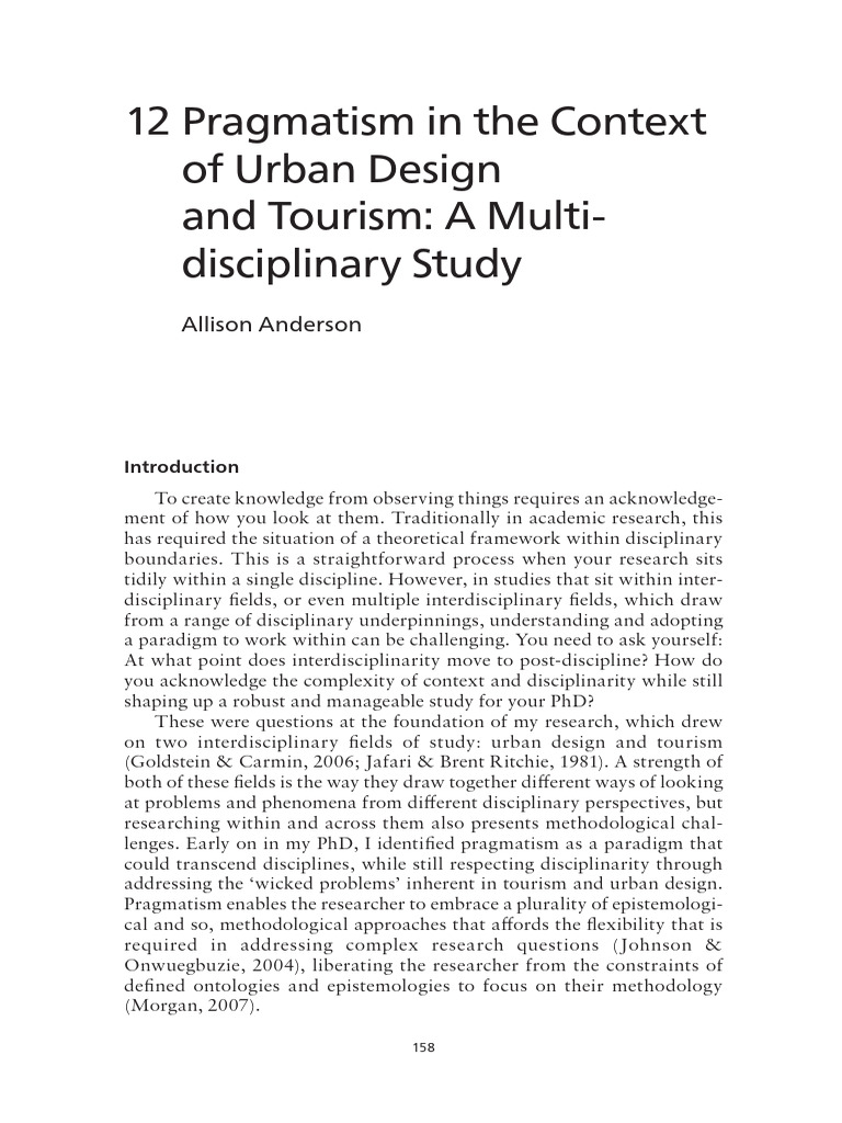 12 Pragmatism in The Context of Urban Design and Tourism - A ...