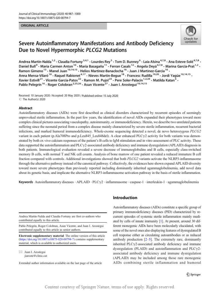 Severe Autoinflammatory Manifestations and Antibod | PDF ...