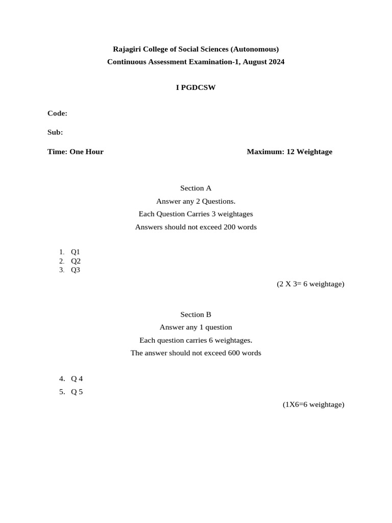 Qp Model Pgdcsw | PDF