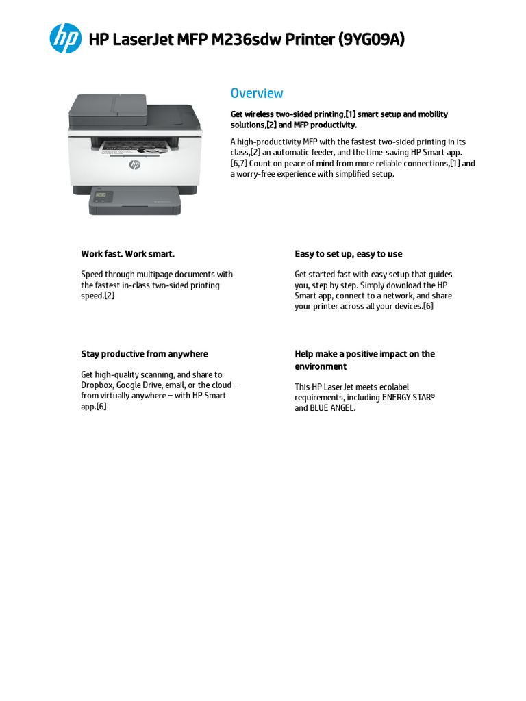 HP LaserJet MFP M236sdw Printer | PDF | Printer (Computing) | Computing