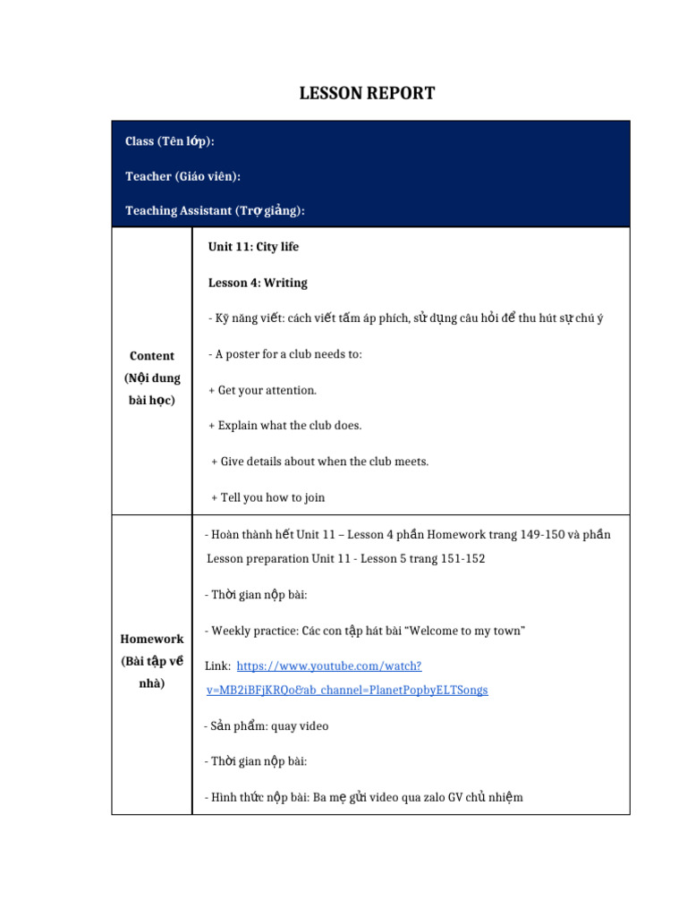 Lesson Report - U11 - l4 - Explorer 4 | PDF