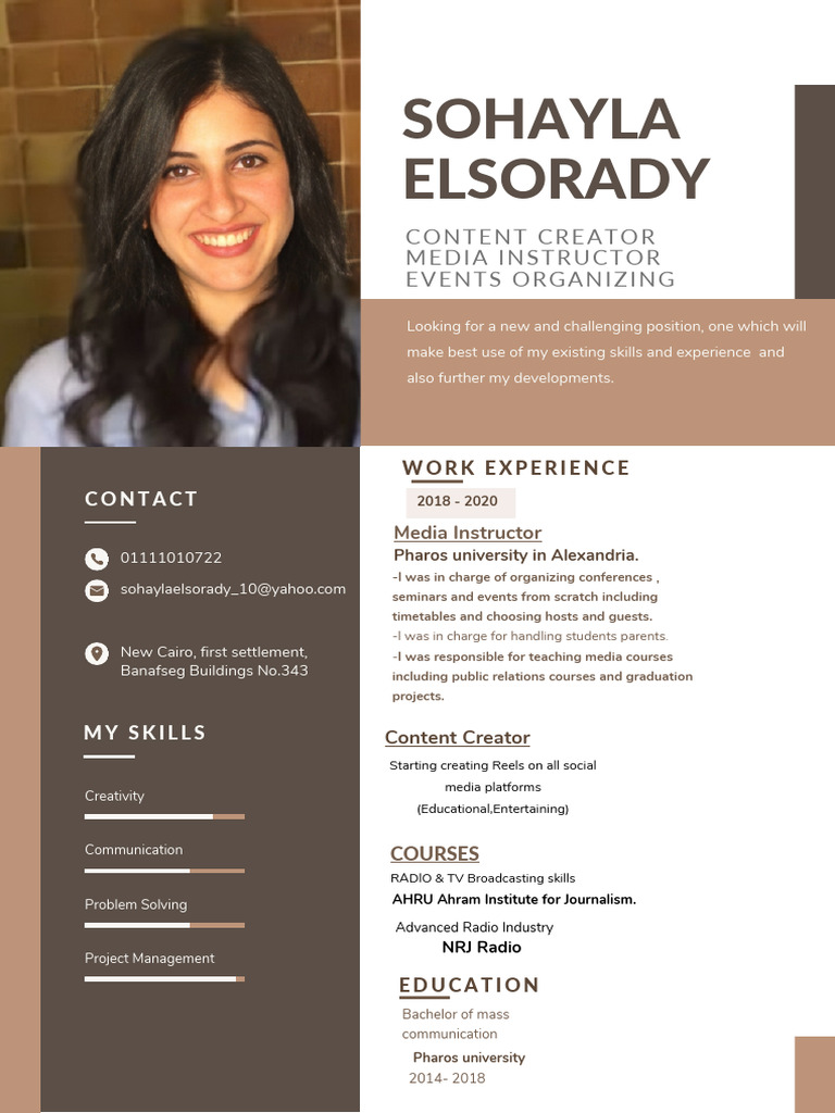 Beige Modern Simple Professional Resume Template | PDF