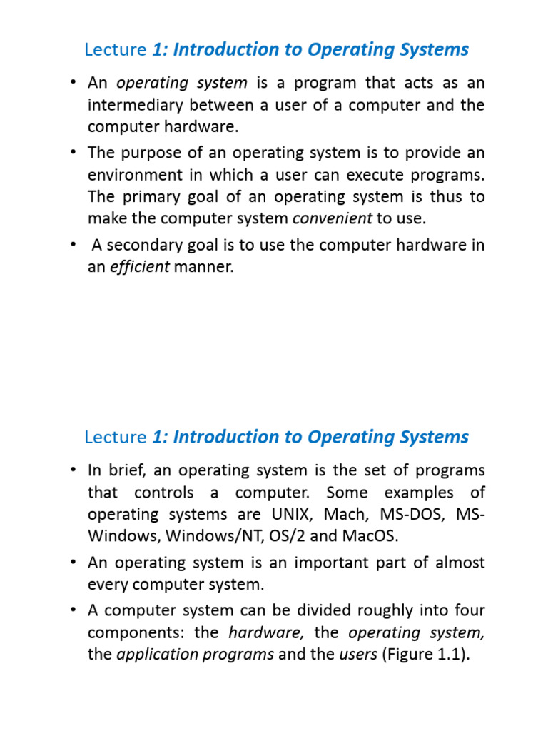 into to os | PDF | Operating System | Input/Output