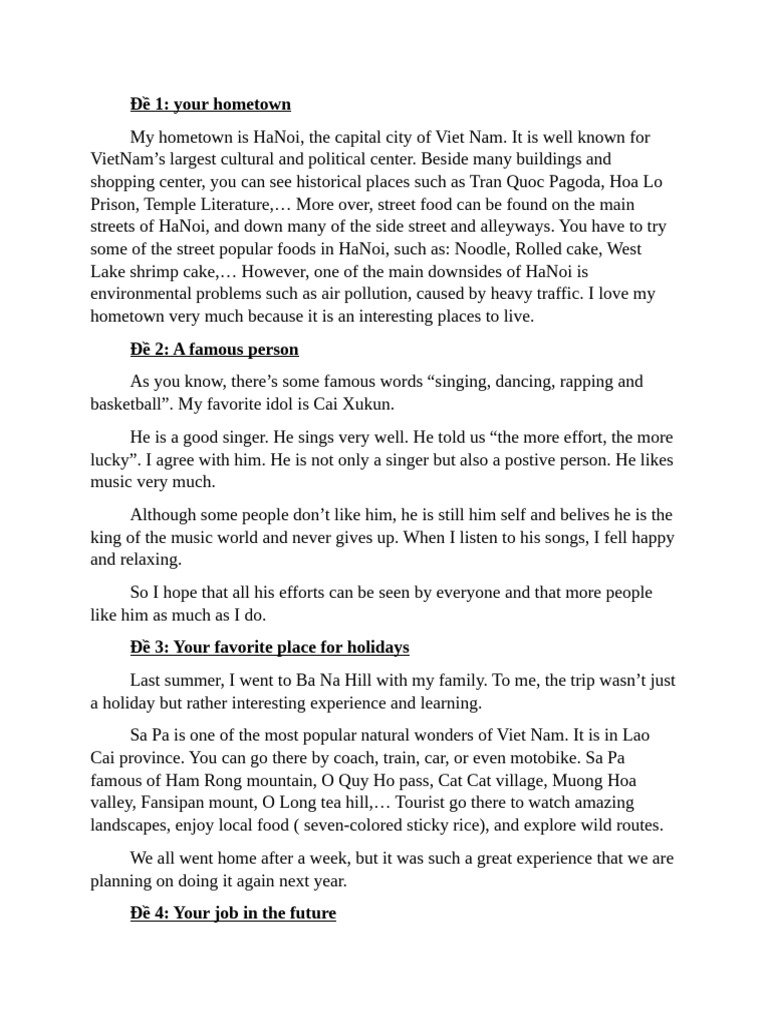 English writing | PDF | Vietnam | Hanoi