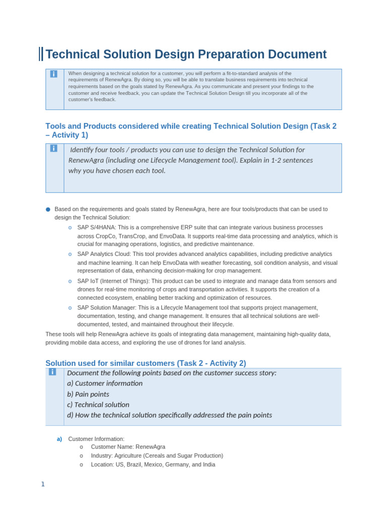 Technical Solution Design Preparation Document | PDF | Internet Of ...