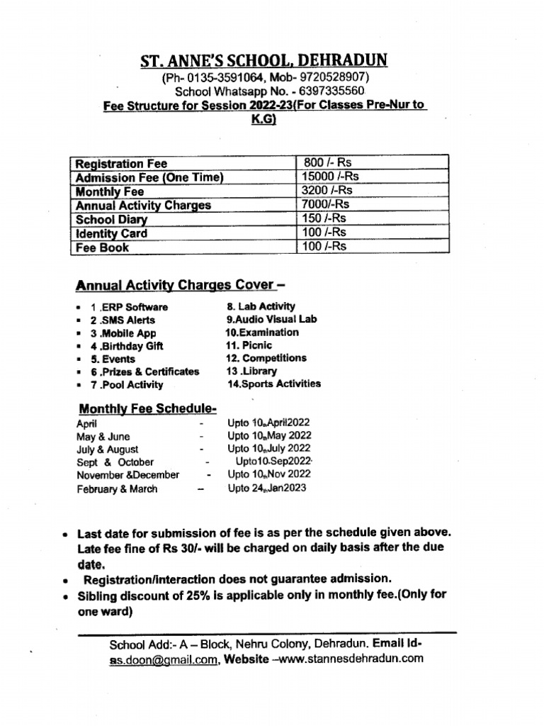 Fee Structure | PDF