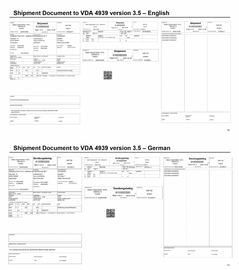 VDA 4939 V3.5 Print Samples | PDF