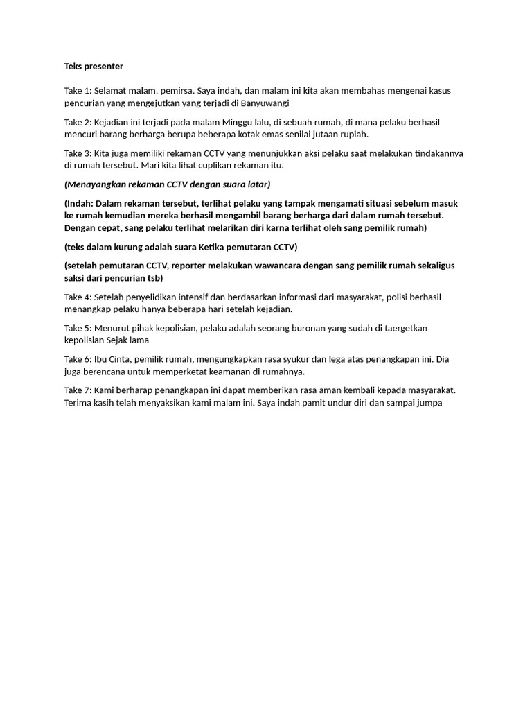 Teks Presenter | PDF