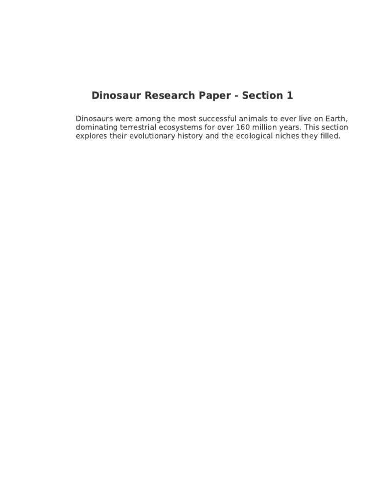 Dinosaur Research Paper 1 | PDF | Dinosaurs | Earth Sciences