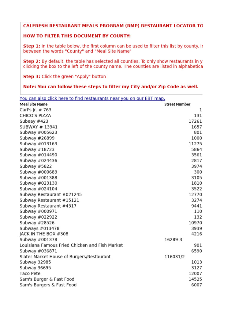 California Restaurant Locator List | PDF | Hamburgers | Cuisine
