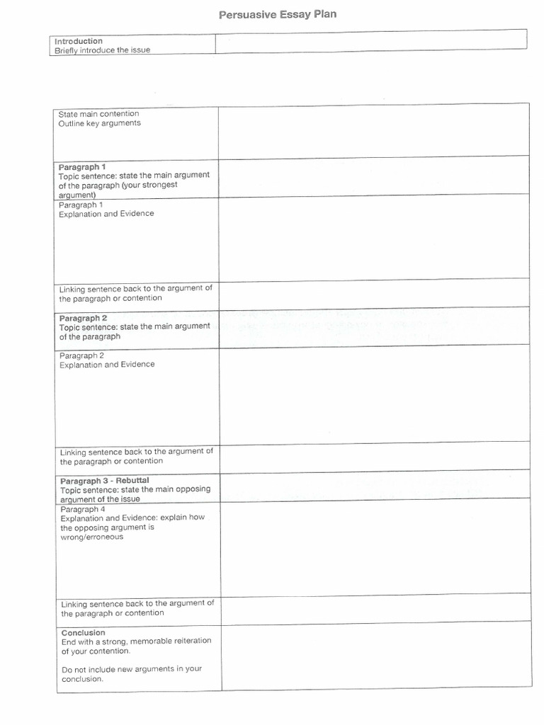 Persuasive Plan Outline | PDF