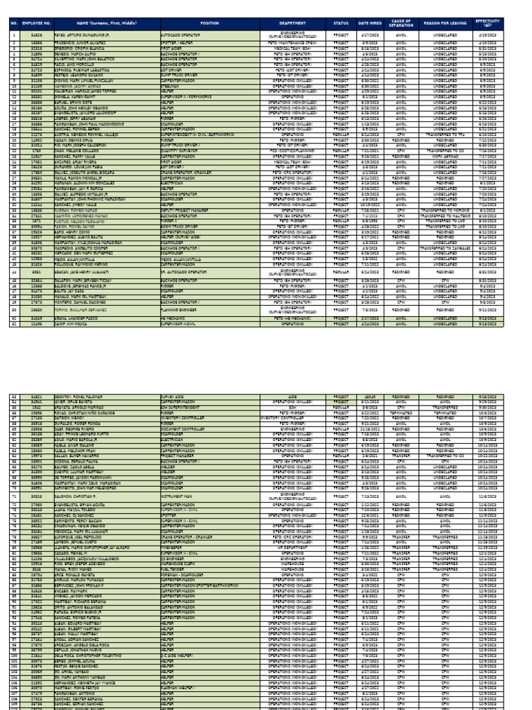 NOVEMBER 26 2024 BCCPP Daily Manpower Headcount | PDF | Autodesk | Auto Cad