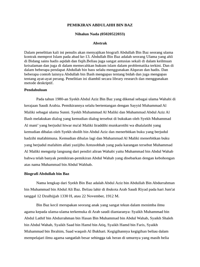 Abdullah Bin Baz-1 | PDF