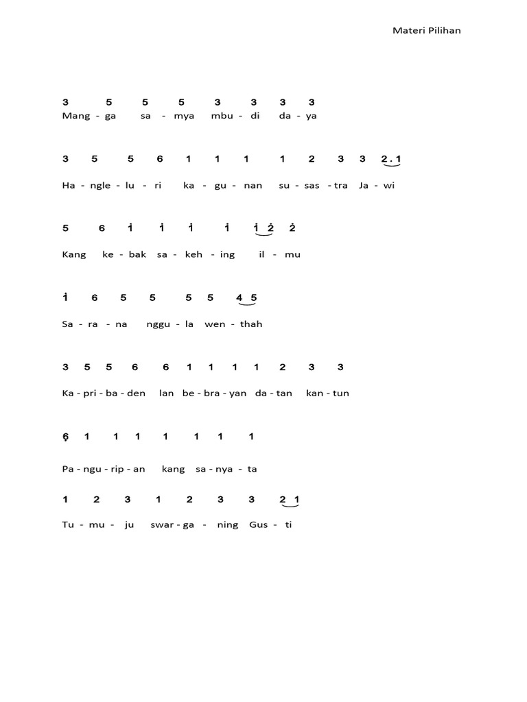 Macapat Pilihan - Pangkur Pelog Nem | PDF