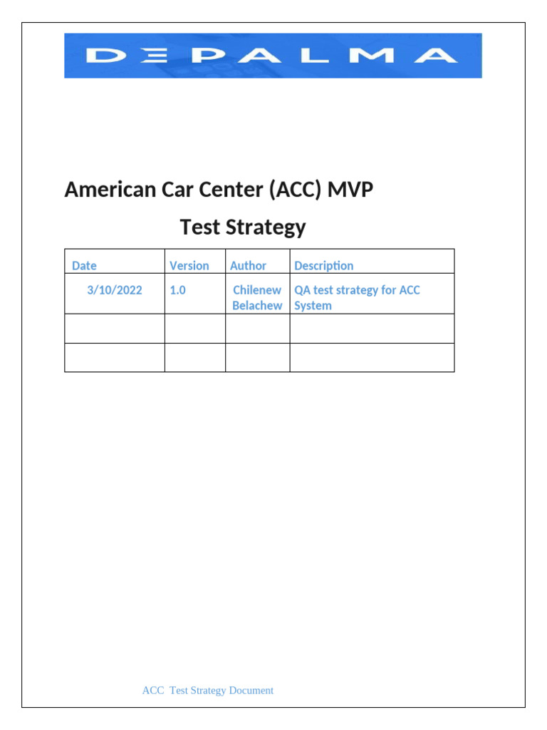 ACC - Test Strategy last | PDF | Software Testing | Scrum (Software ...