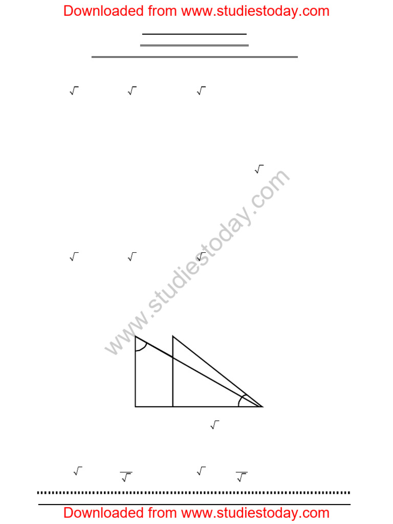 CBSE Class 10 Application of Trigonometry MCQs Set A | PDF