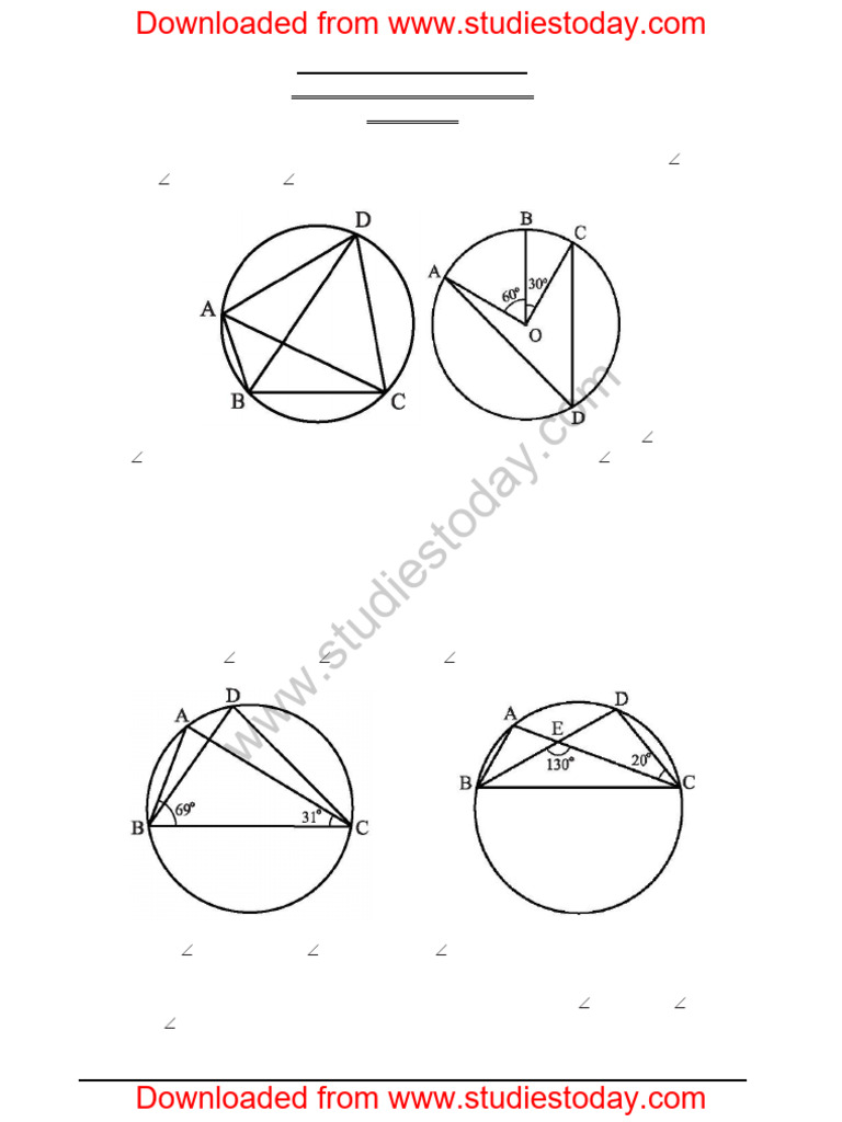 CBSE Class 10 Circles MCQs Set B | PDF | Circle | Euclid