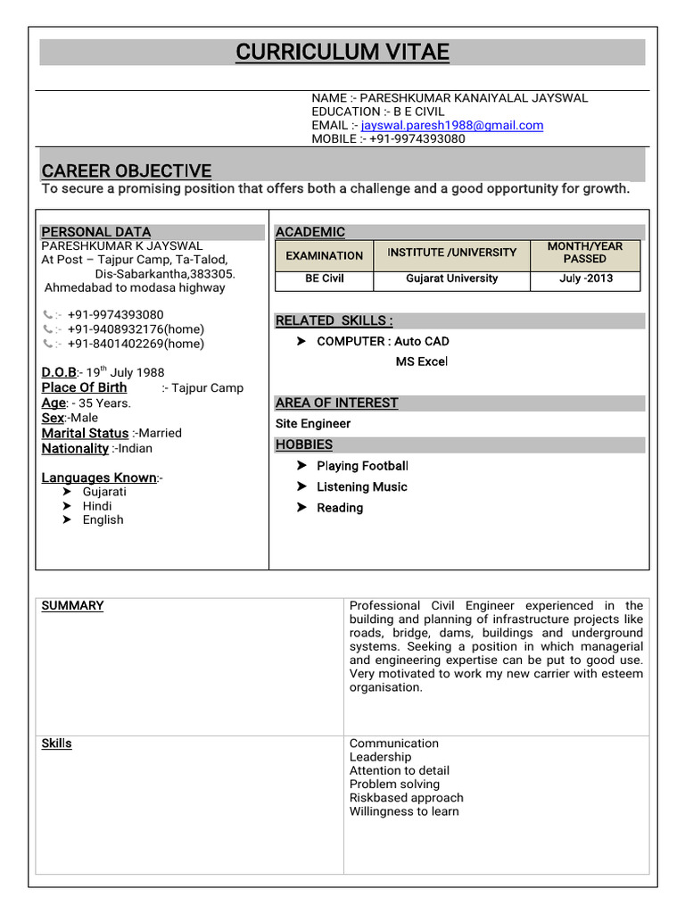 Jayswal Paresh K - Resume - Apna | PDF