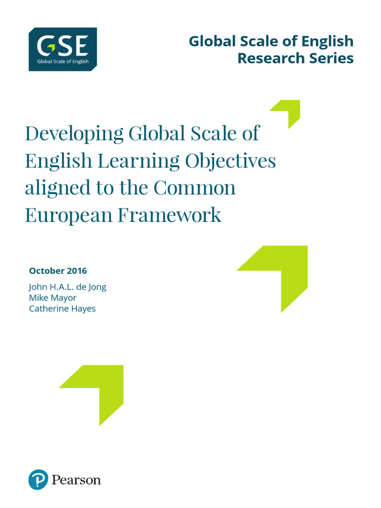Global Scale of English Learning Objectives | PDF | Cognition | Learning