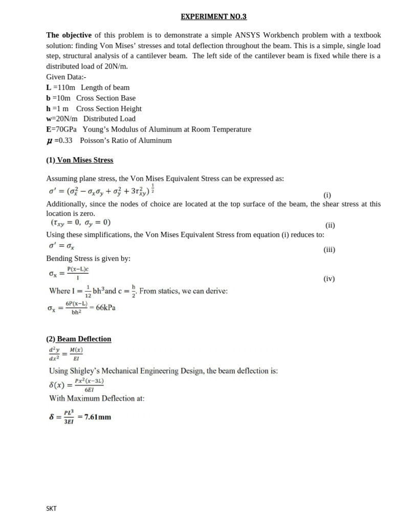 Exp no 3 revised | PDF | Beam (Structure) | Stress (Mechanics)