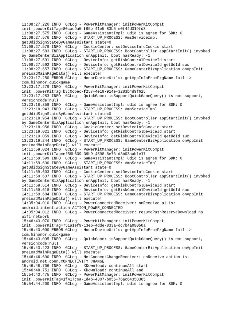 GameCenter Initialization Log Analysis | PDF