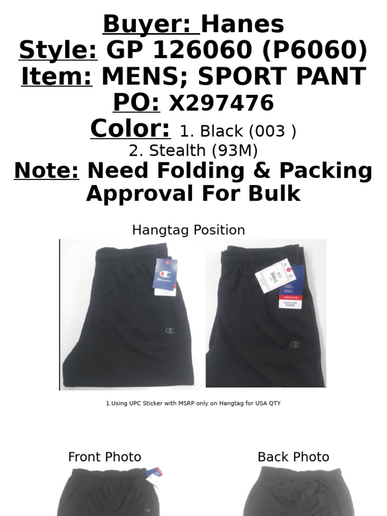 Folding and Packing Method For Approval Buyer-Hanes | PDF