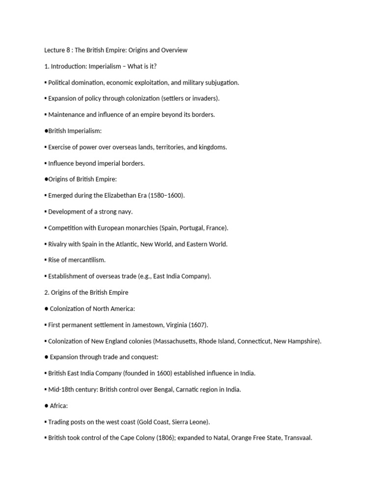 Lecture 8 - The-WPS Office | PDF | British Empire | East India Company