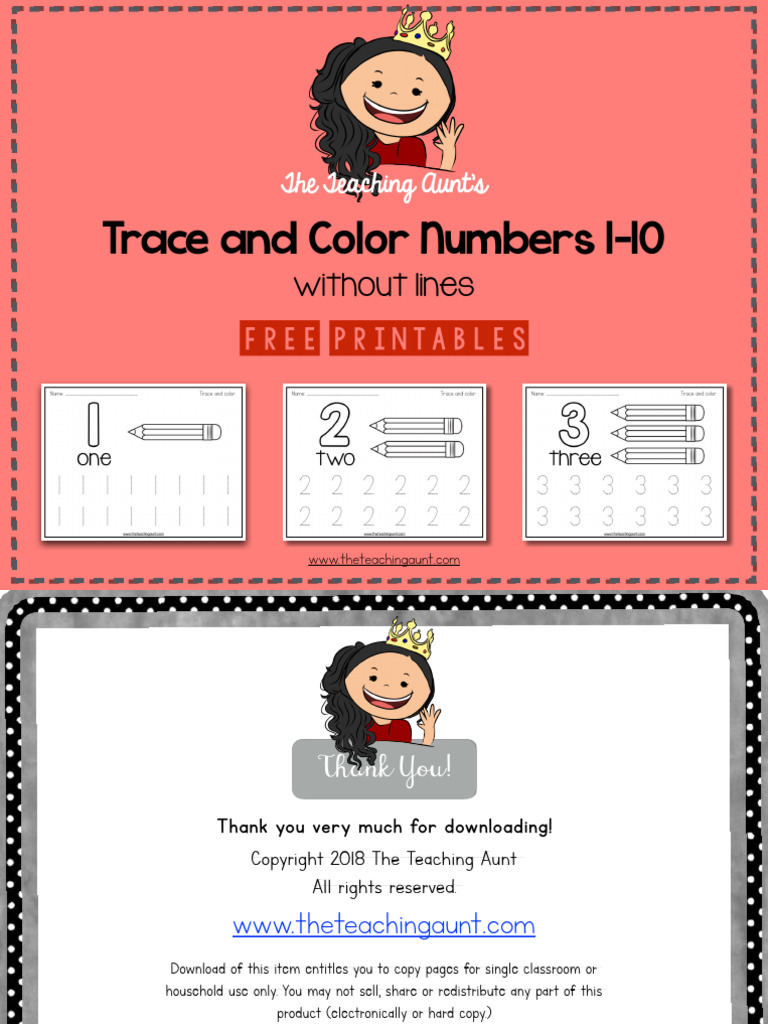 Trace and Color Number 1-10 | PDF