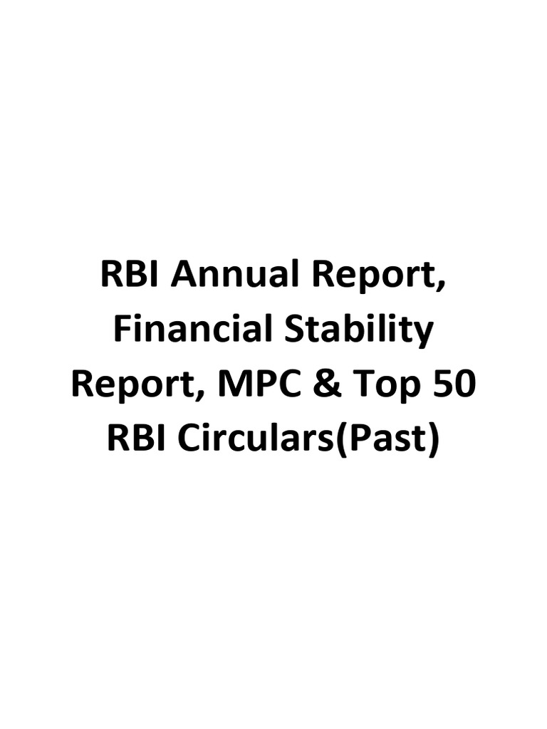 RBI Annual Report 2023-24 Summary | PDF | Inflation | Monetary Policy