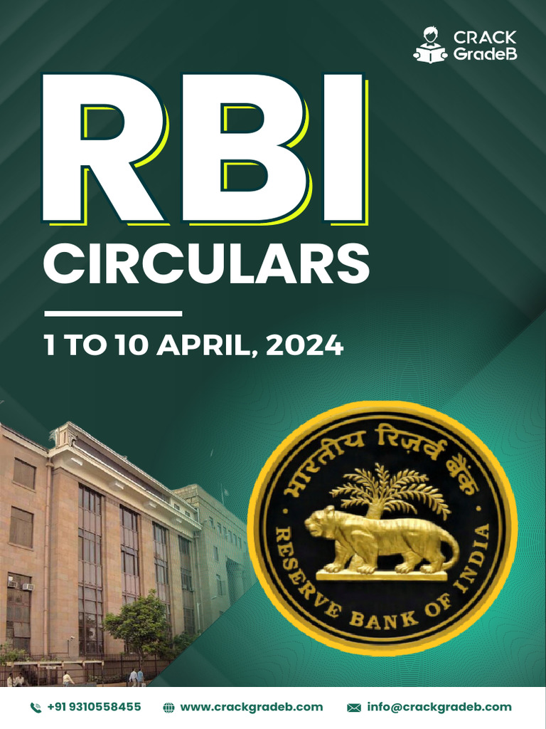 RBI Circular April - June | PDF | Banks | Reserve Bank Of India