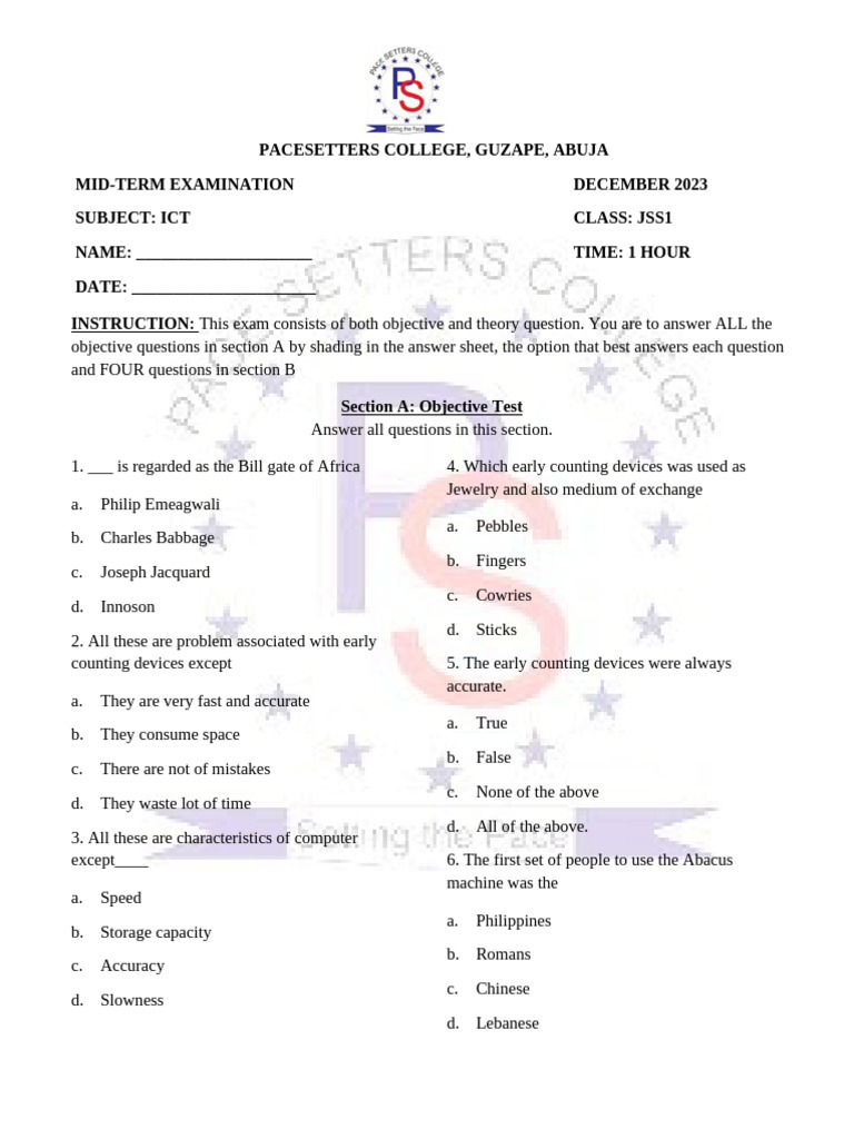 FIRST TERM 2022-2023 SESSION MIDTERM | PDF | Computer Data Storage | Floppy Disk