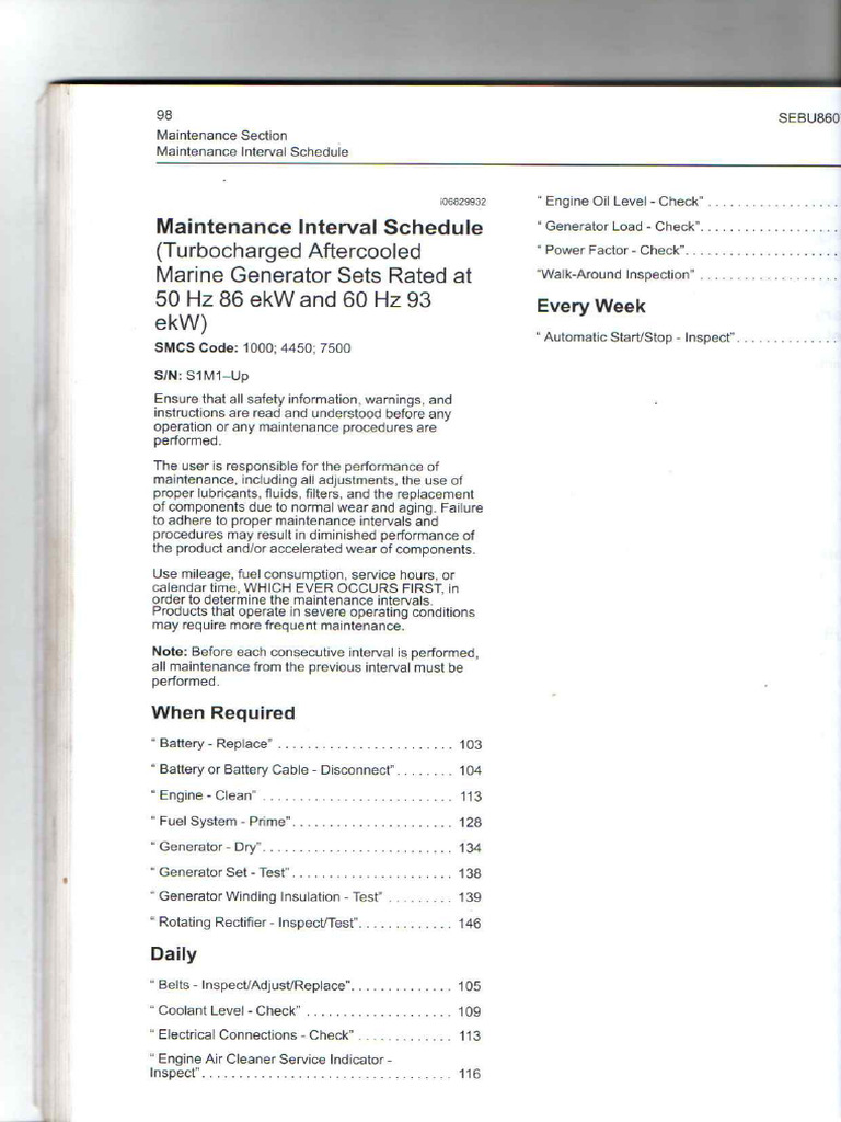 C4.4 Maintenance Interval Schedule | PDF