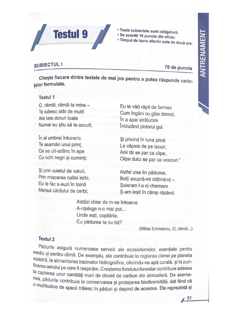 Testul 9 | PDF
