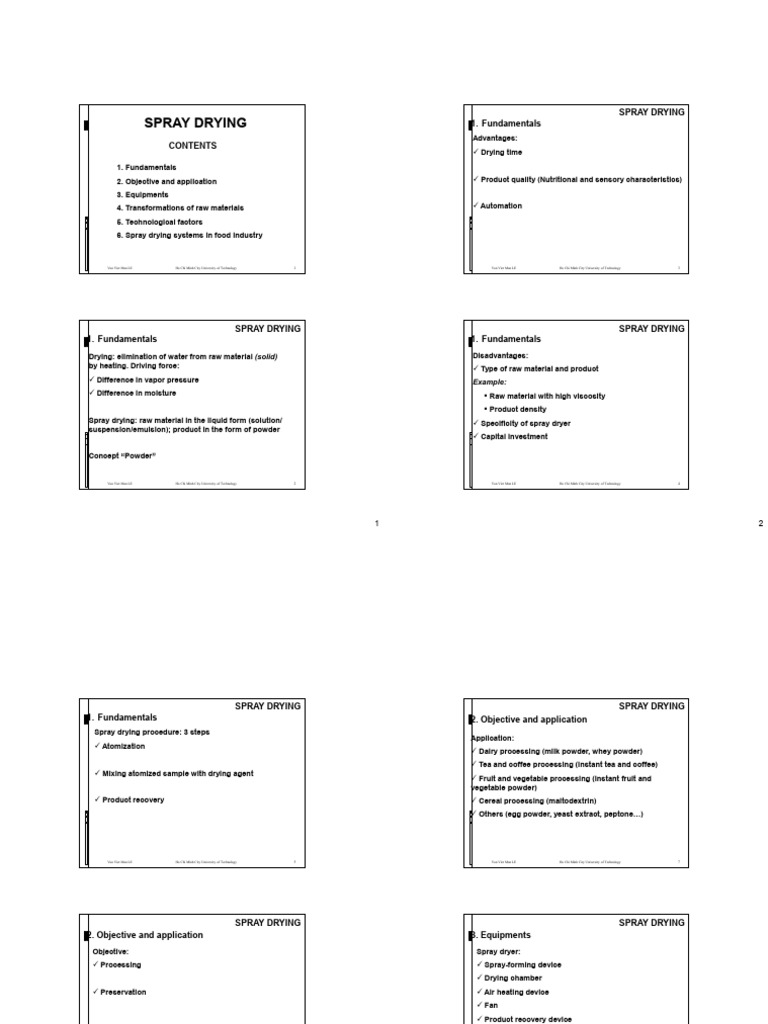 Microsoft PowerPoint - Spray Drying | PDF | Physical Sciences | Gases