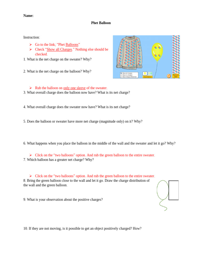 Physics Experiment: Balloon Charges | PDF