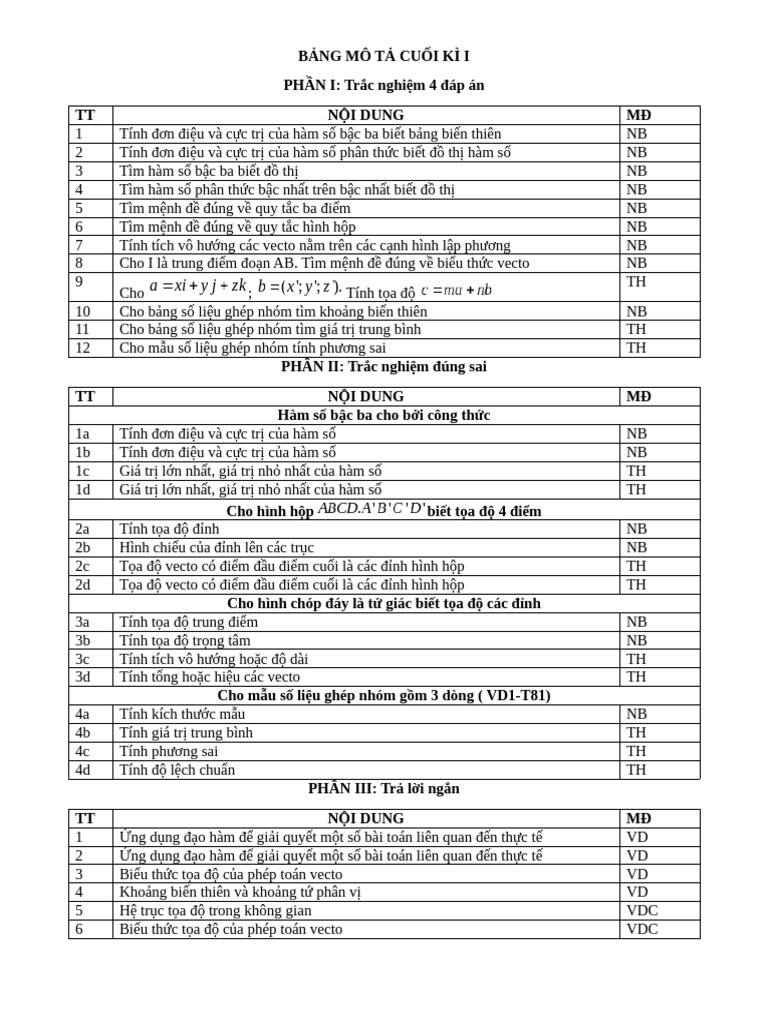 MTĐT Toán CK1 | PDF